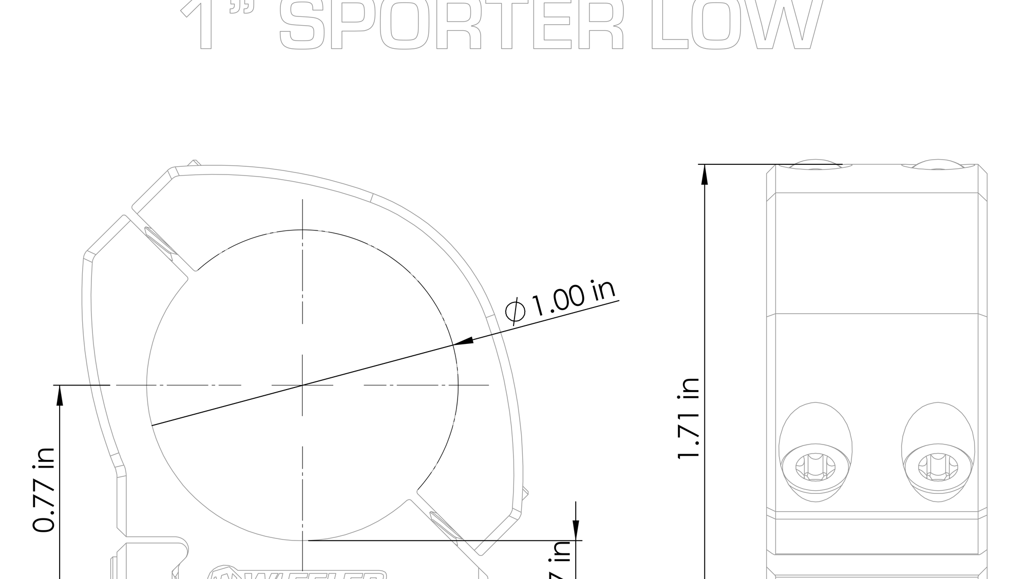 Wheeler Sporter Bi-Weaver Style Pic Rings - 30mm Low